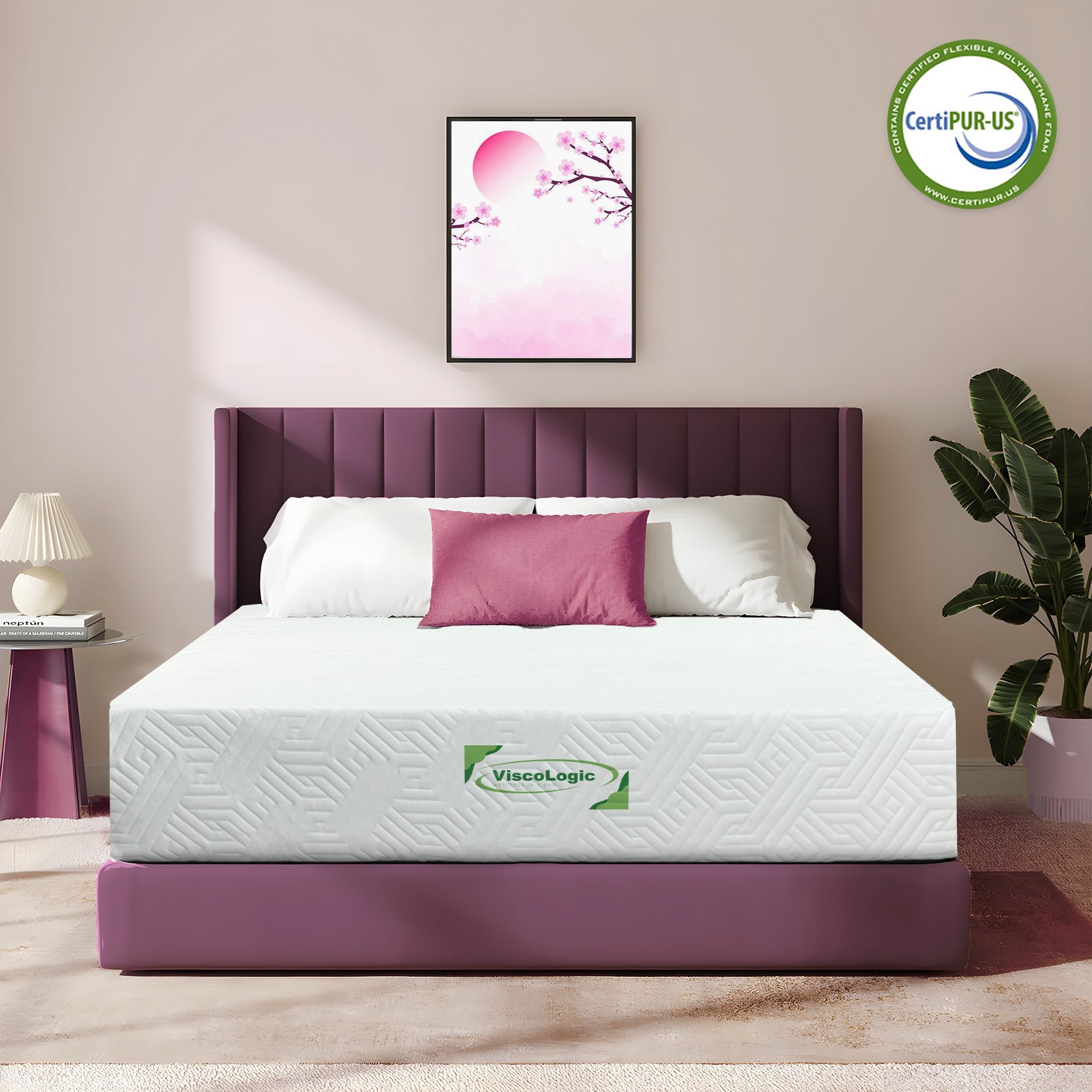 ViscoLogic DESIRE Luxury 10"Queen Gel Memory Foam Mattress for Cool ...