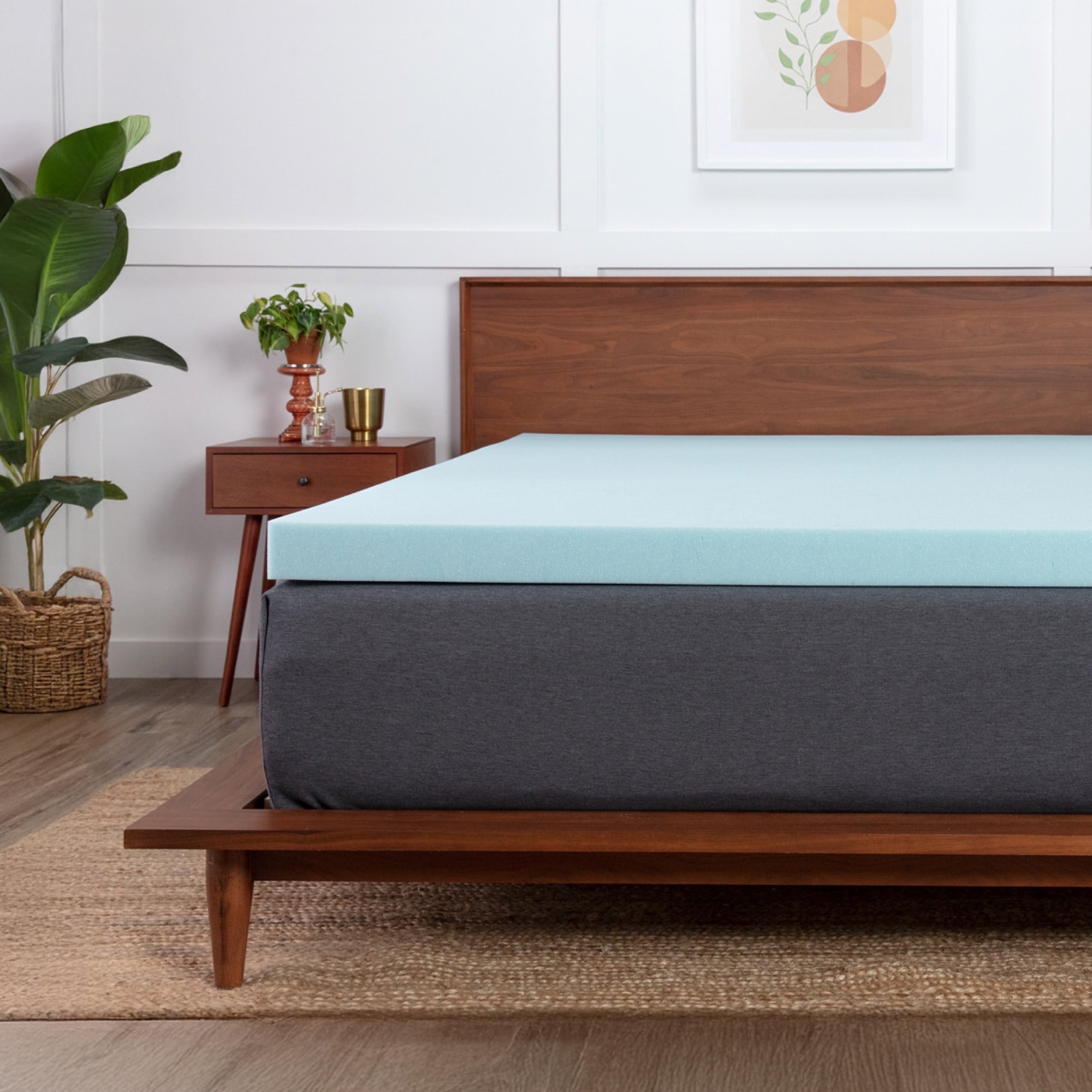 Viscosoft Reflex Queen Size Gel Memory Foam Mattress Topper with Bed ...