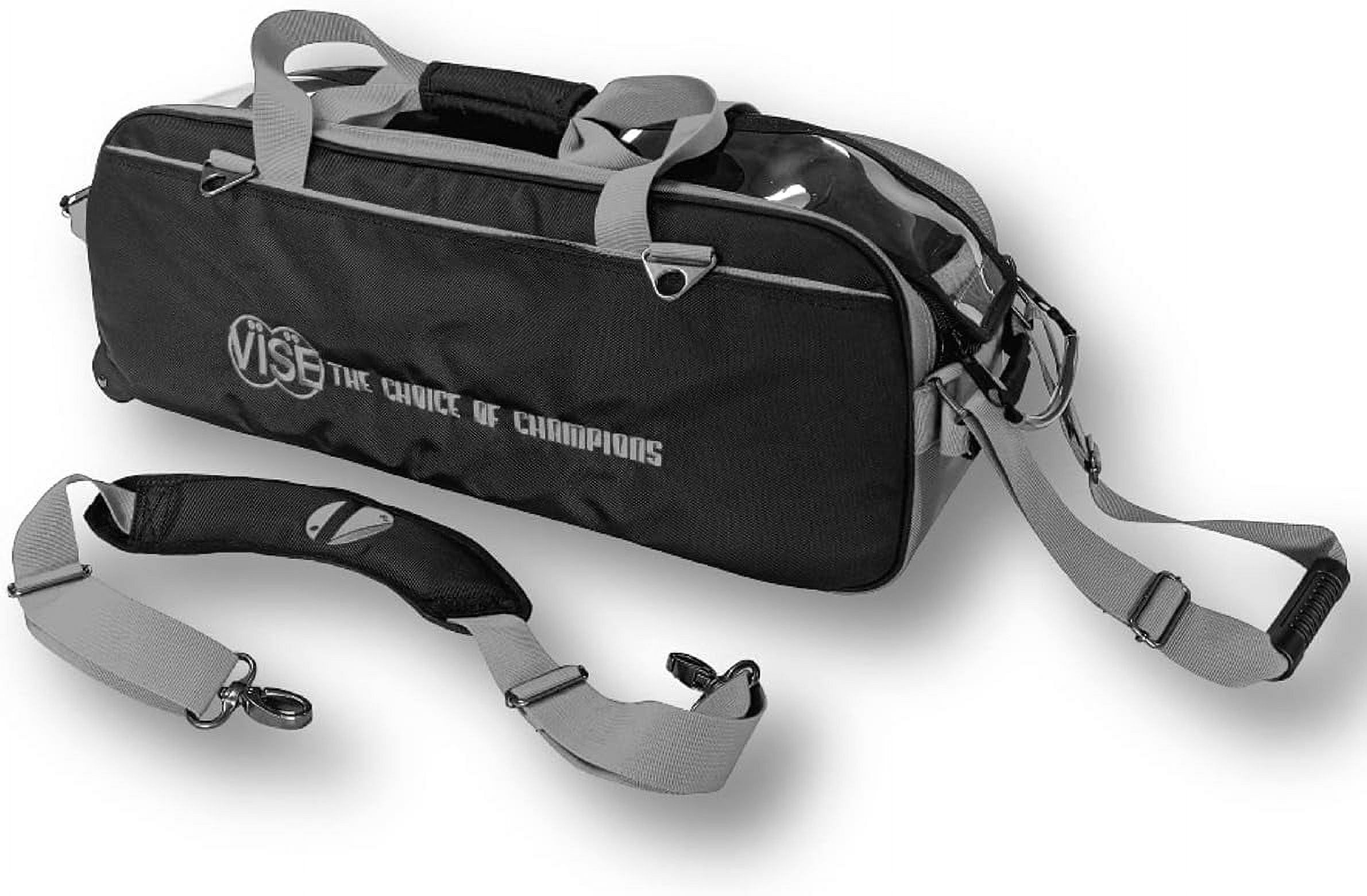 Vise Clear Top 3 Ball Tote Roller Bowling Bag Black/Silver - Walmart.com