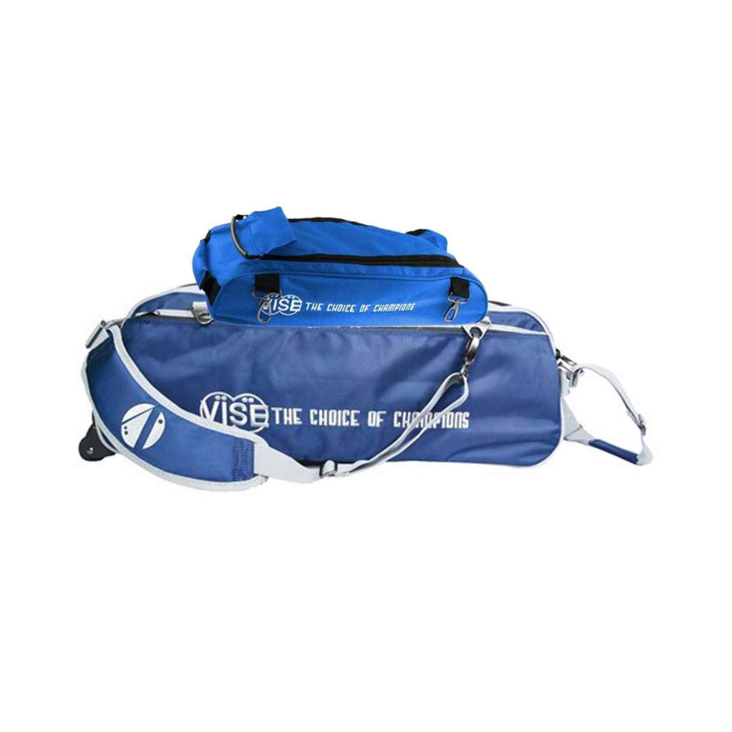 Vise Clear Top 3 Ball Tote Roller Bowling Bag with Shoe Bag- Blue/White ...