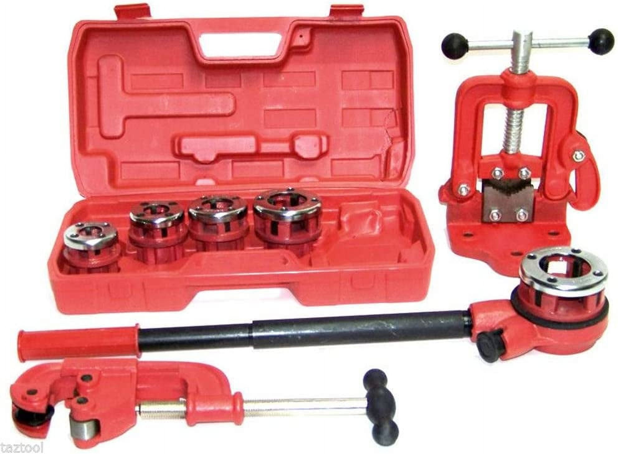 Vises Pipe Threader Ratchet Type with 5 dies + Pipe Cutter # 2 + Clamp ...