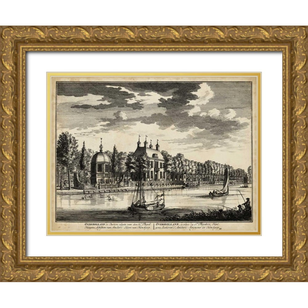 Visher, Nicolaus 14x12 Gold Ornate Wood Framed with Double Matting ...