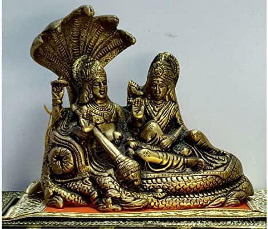 Vishnu Lakshmi Sculpture Lord Vishnu Lakshmi Statue in Brass Handmade ...
