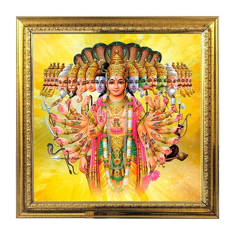 Vishnu Swaroop India God Photo Frame for Pooja Hindu Bhagwan Vishvarupa ...
