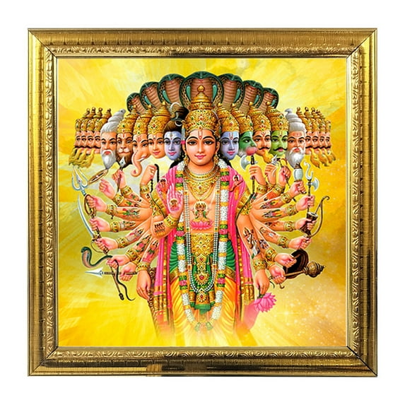 Vishnu Swaroop India God Photo Frame for Pooja Hindu Bhagwan Vishvarupa ...