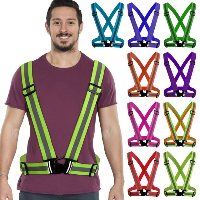 Visibility Neon Vest Reflective Belt Vest Fit for Running Cycling ...