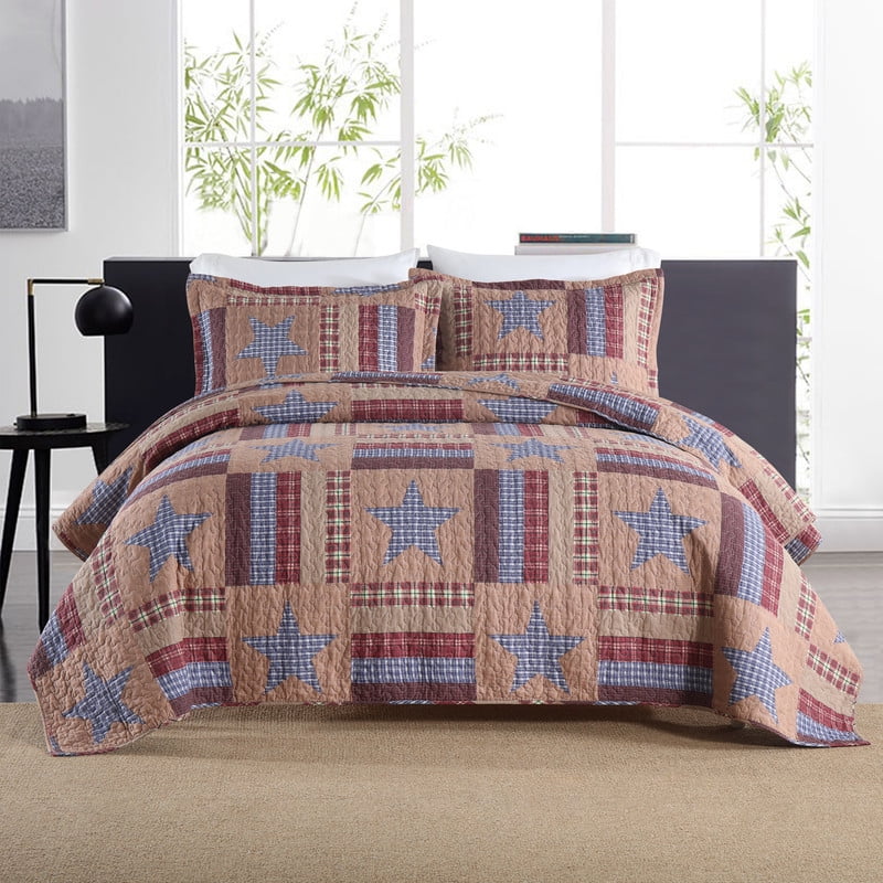 Visimisi 100% Cotton Bedding Quilt Sets Reversible Patchwork Coverlet ...