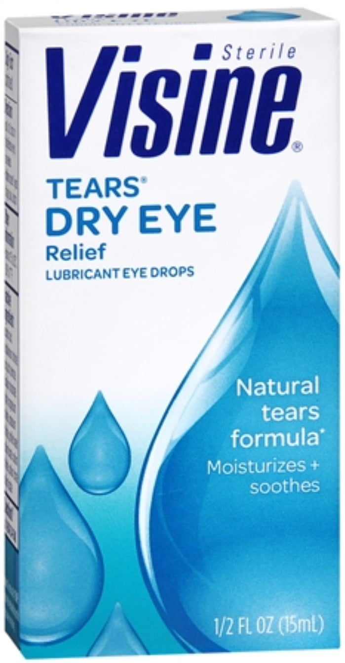 Visine Tears Dry Eye Relief Eye Drops Natural Tears Formula 0.50 oz ...