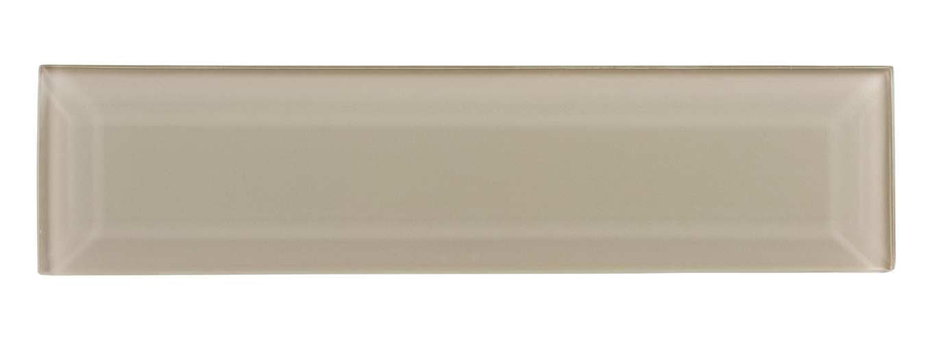 Vision Neutral Brown 3-in. x 12-in. Beveled Subway Glass Wall and Floor ...