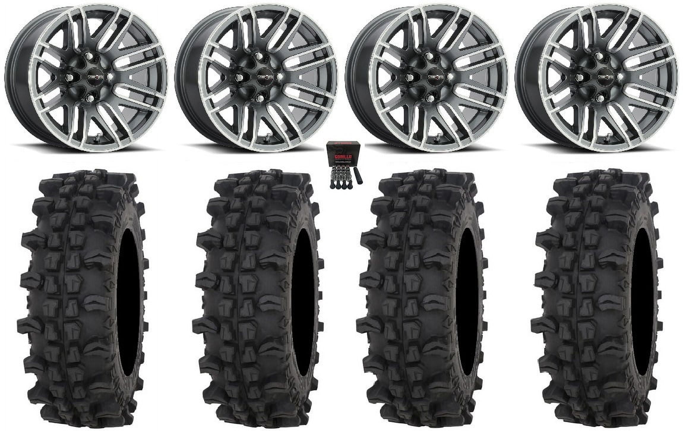 Vision Assault 14" Wheels Gunmetal 28" ACP Tires Polaris RZR XP 1000 ...