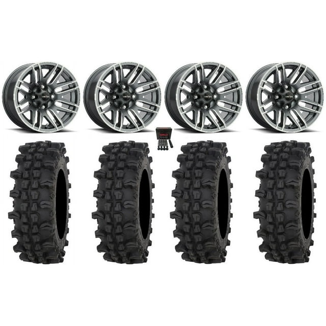 Vision Assault 14" Wheels Gunmetal 28" ACP Tires Polaris RZR XP 1000 ...