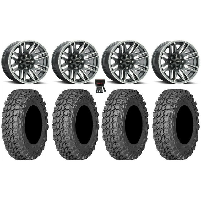 Vision Assault 14" Wheels Gunmetal 28" X Comp ATR Tires Can-Am Maverick ...