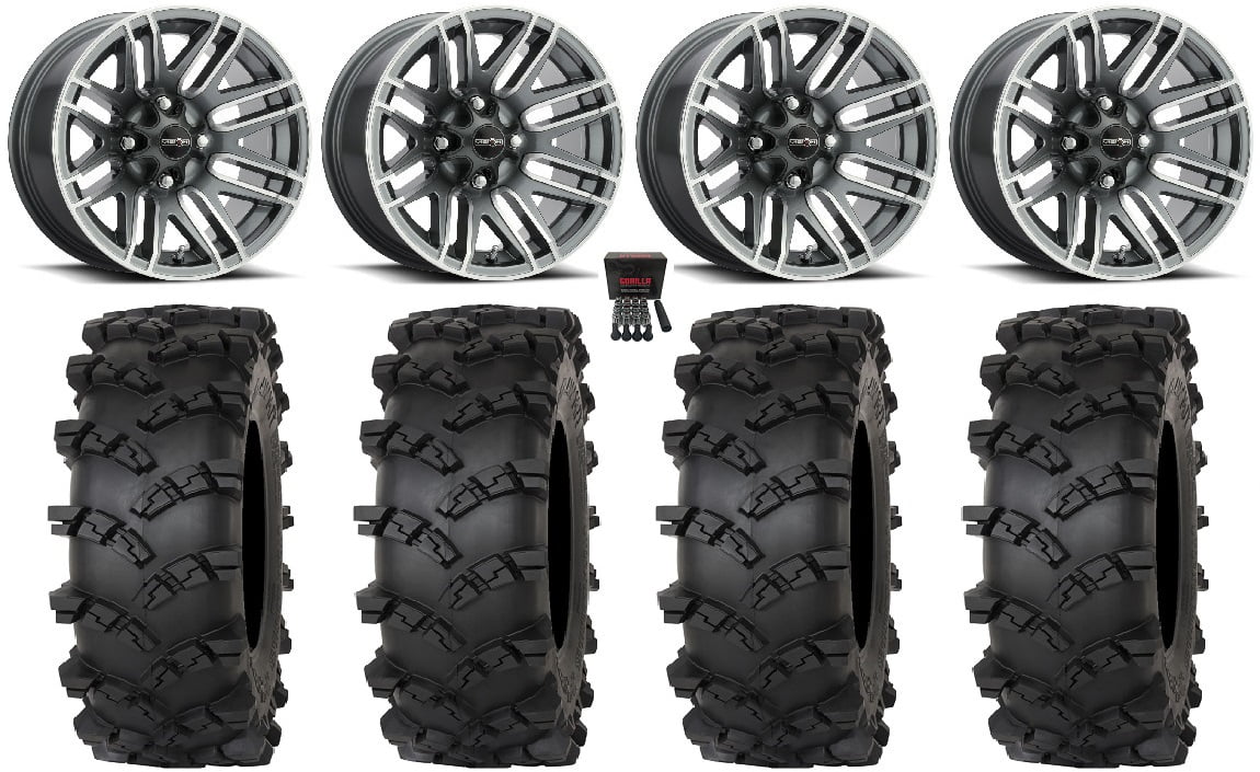 Vision Assault 14" Wheels Gunmetal 30" Outlaw M/T Tires Polaris RZR XP ...