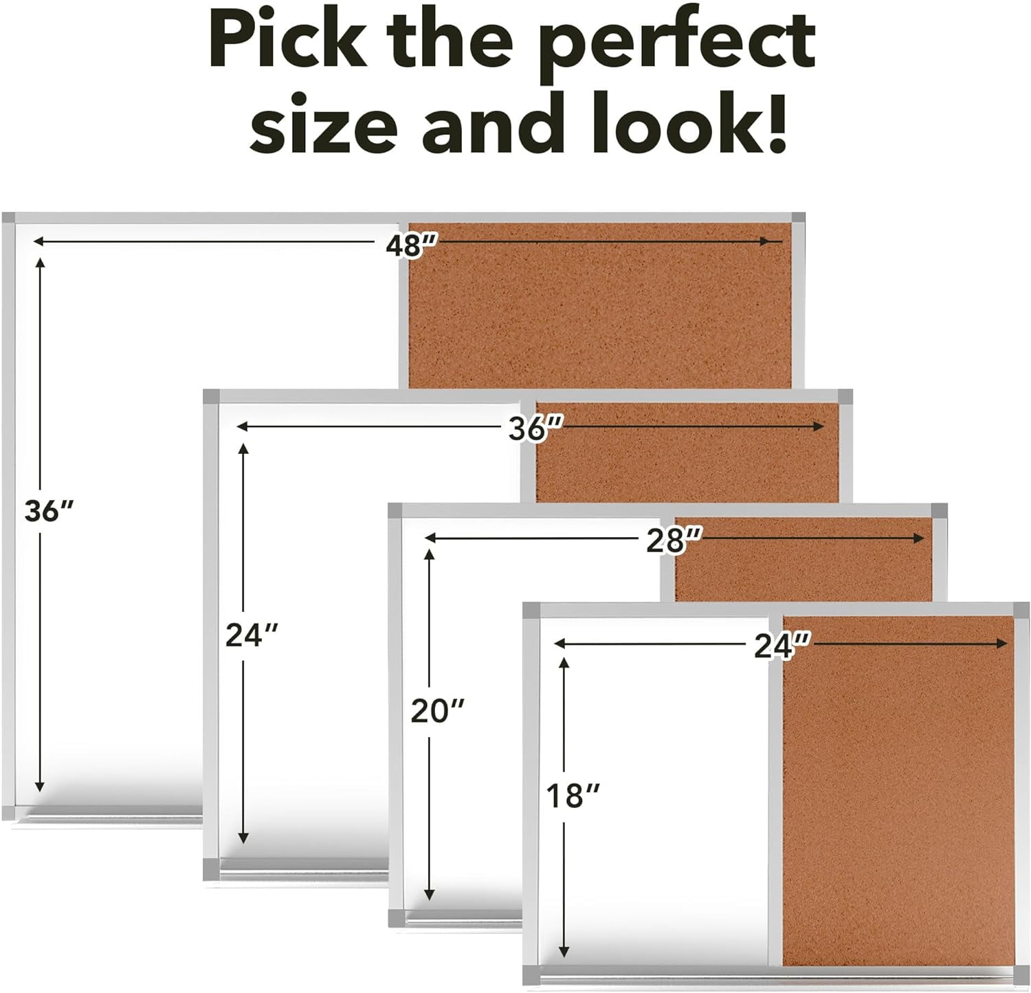 Vision Board 2025: Dry Erase Cork Board Combo Set - 20" x 28" Magnetic ...