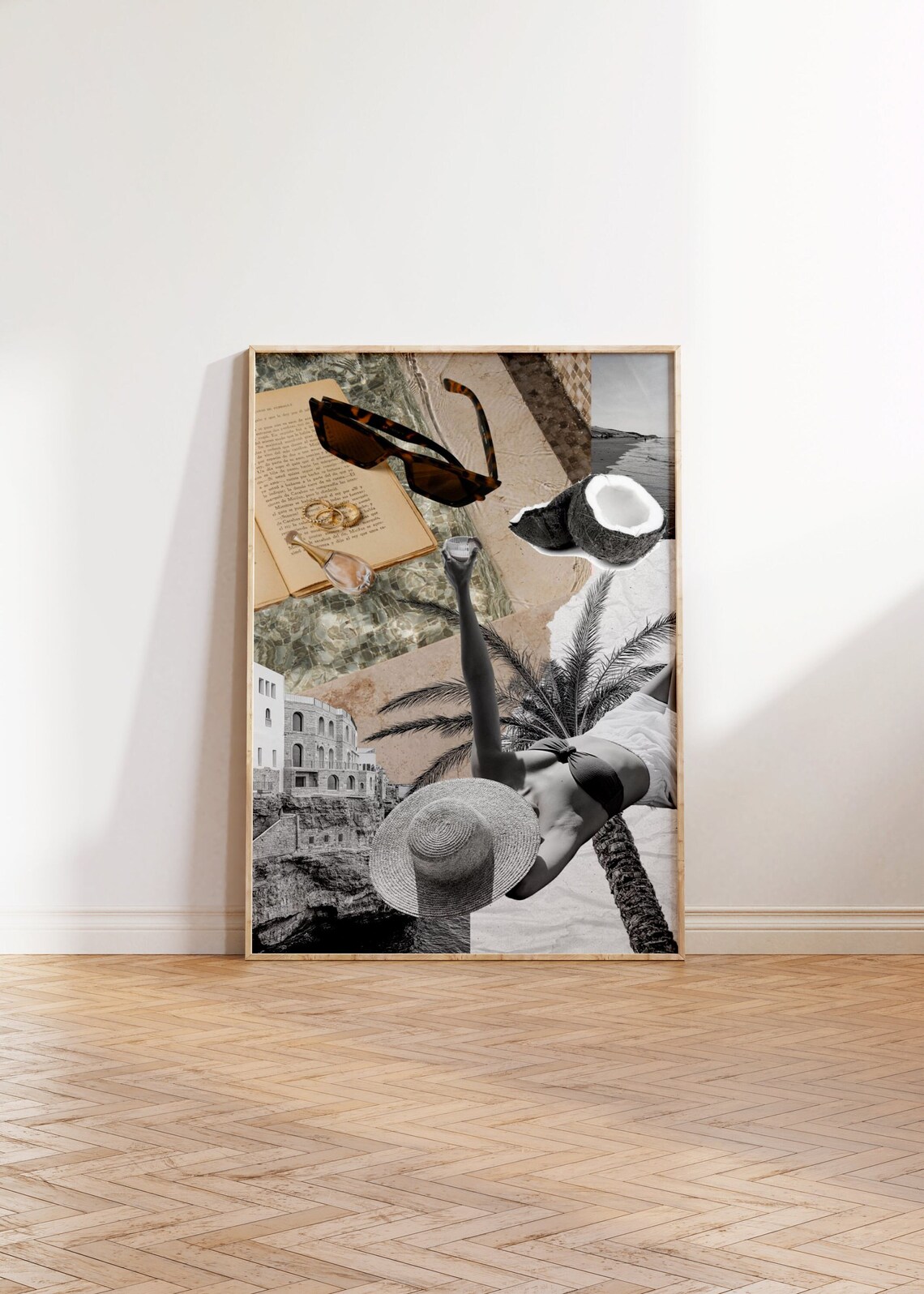 Vision Board Poster Wall Art, Trendy Coastal cut together Poster, Girly ...