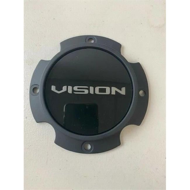 Vision C356SB-136V Bolt-On Wheel Center Cap with End Cap - Satin Black ...
