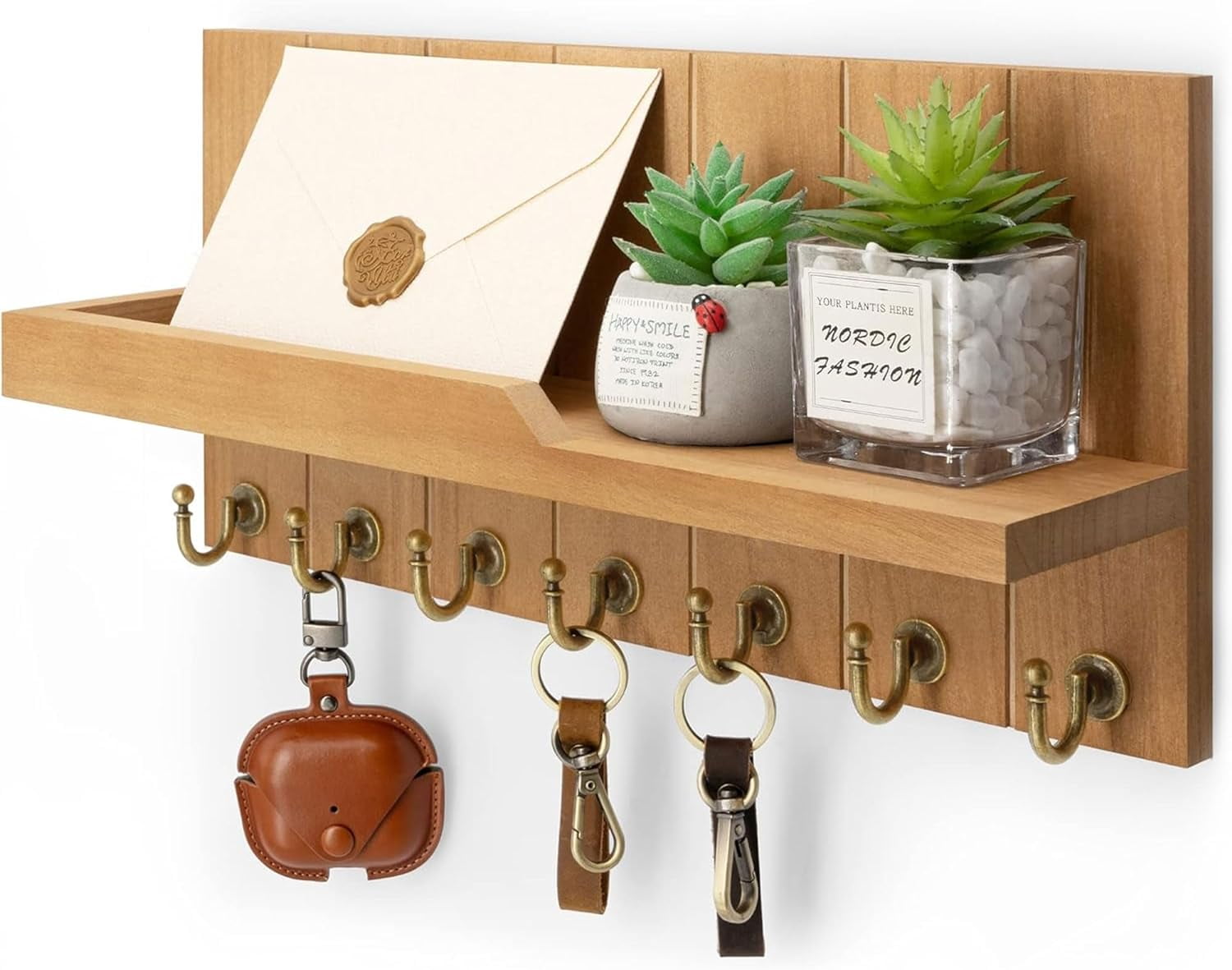 Vision Decorative Key Holder for Wall Shelf - Farmhouse Wood Wall ...