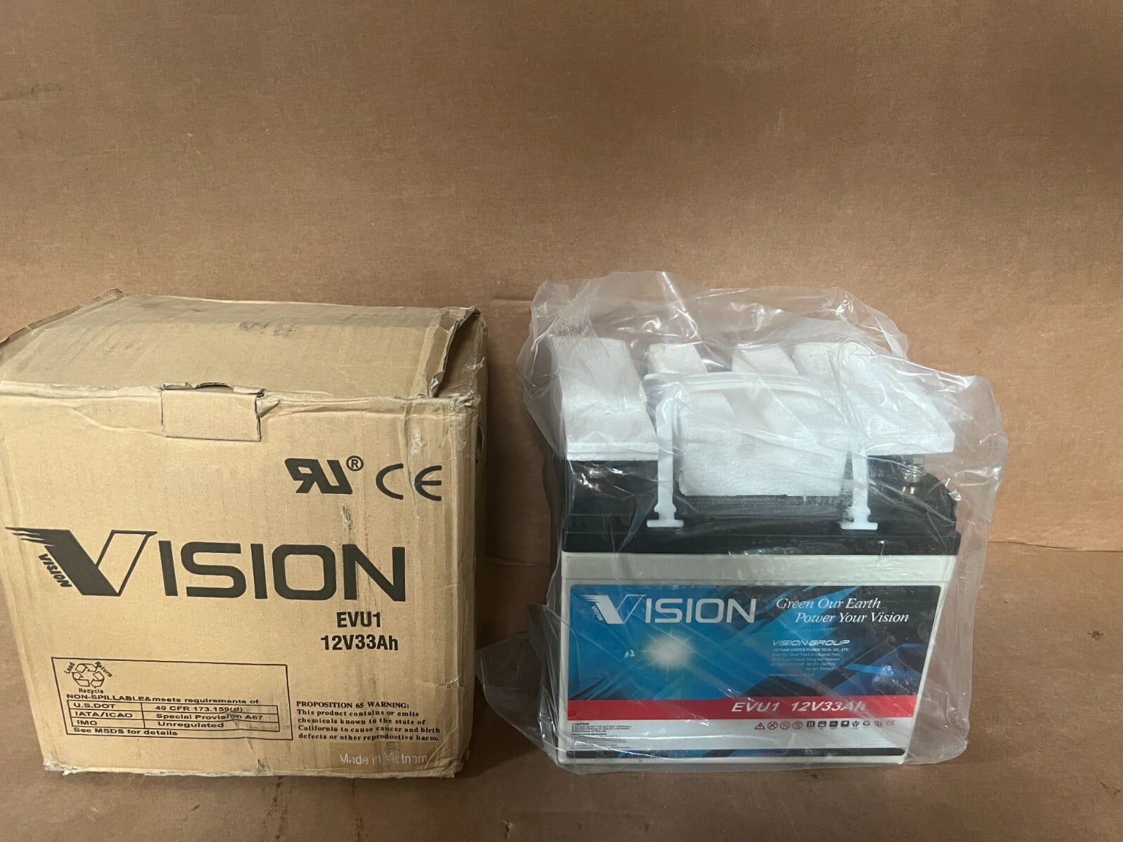 Vision EVU1 12V33AH Replacement Battery For Invacare ATO TDX SI HD ...
