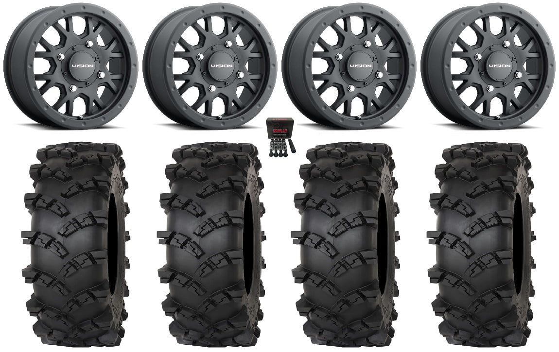 Vision Invader 14" Wheels Black 30" Outlaw M/T Tires Can-Am Maverick X3 ...