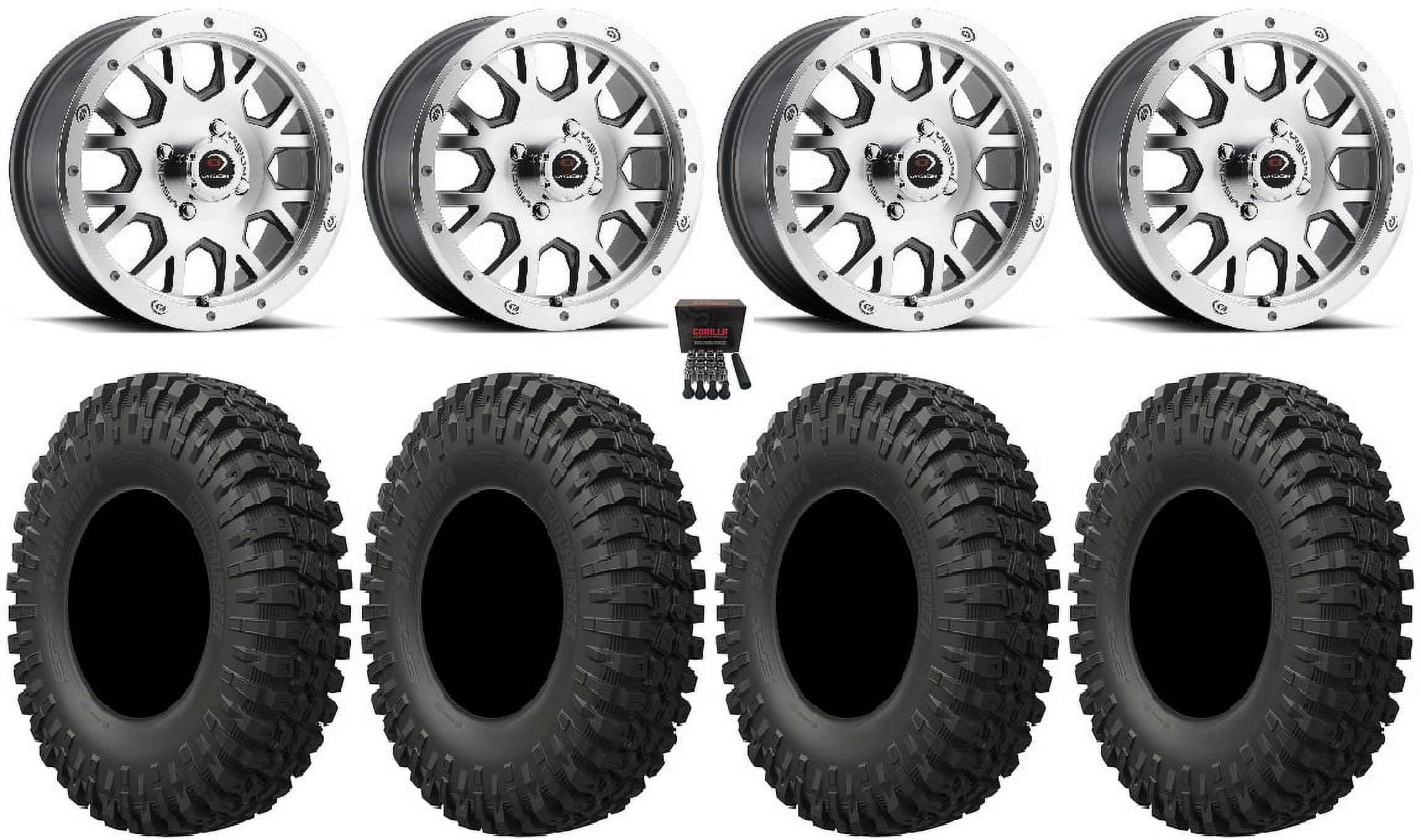 Vision Invader 14" Wheels Machined 32" MotoCrusher Tires Yamaha Viking ...