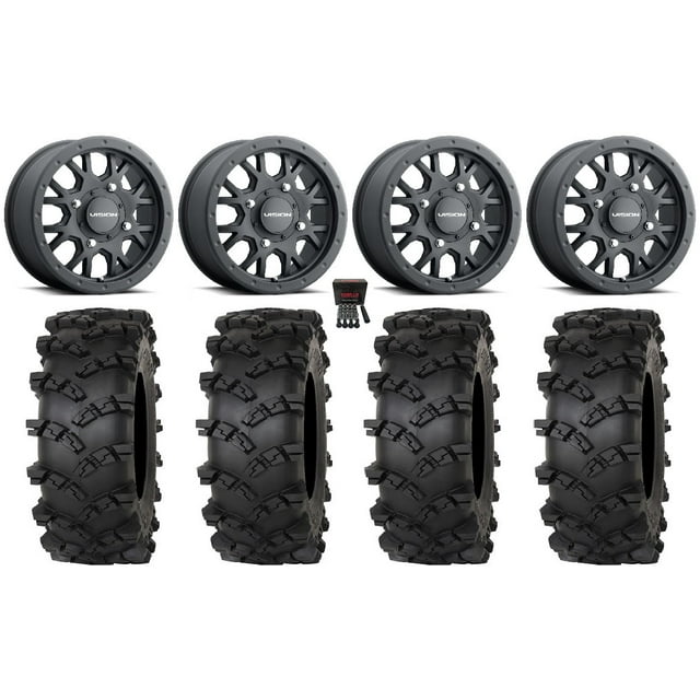 Vision Invader 15" Wheels Black 32" Outlaw M/T Tires Can-Am Maverick X3 ...