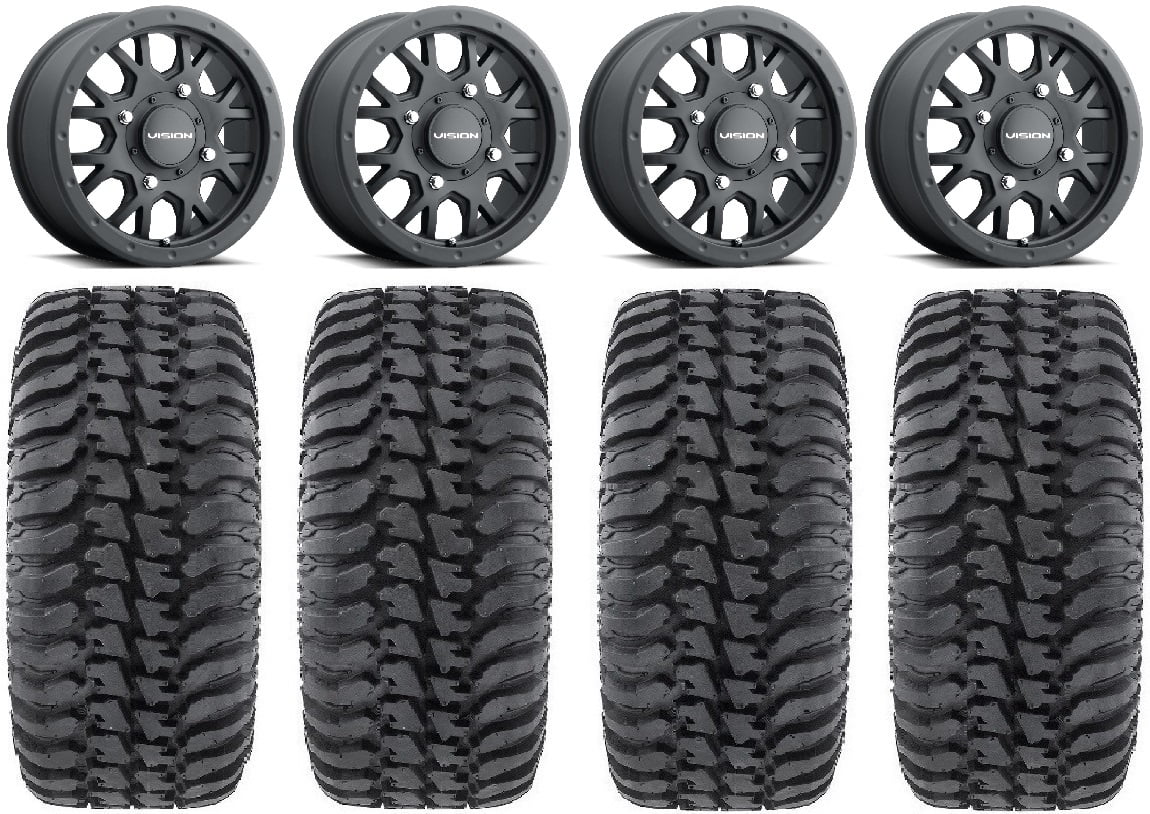 Vision Invader Black 14" Wheels 32" Regulator Tires Yamaha Viking ...