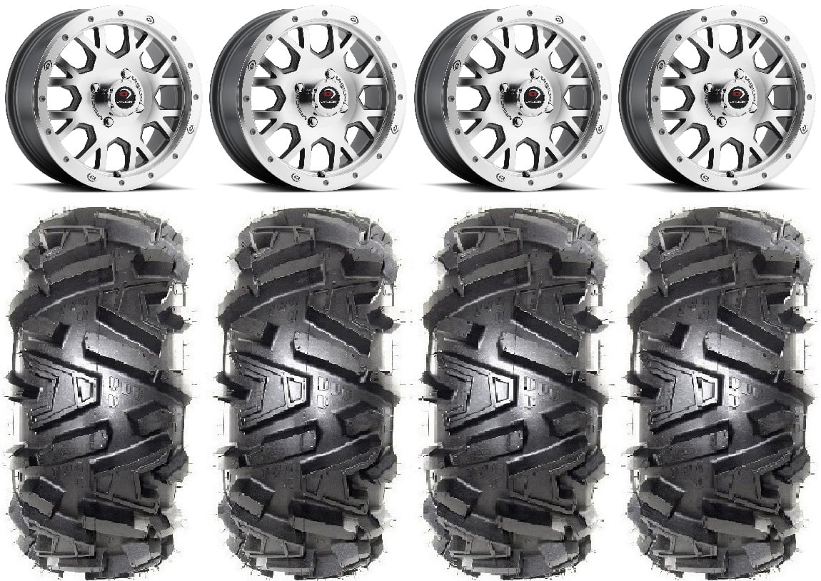 Vision Invader Machined 14" Wheels 27" Moto MTC Tires Can-Am Maverick ...