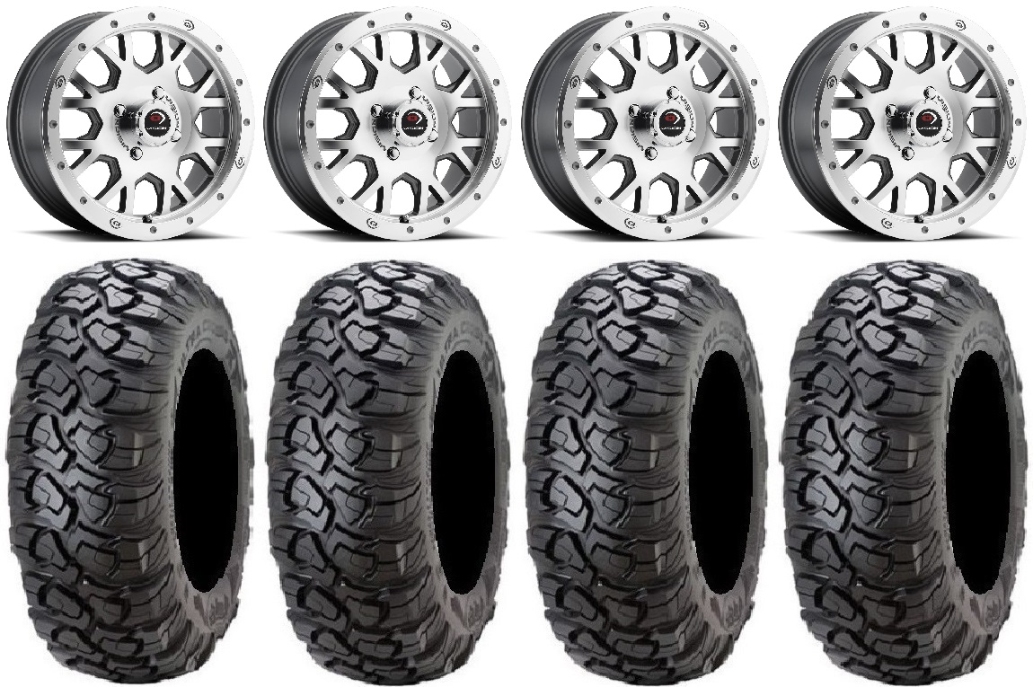 Vision Invader Machined 14" Wheels 31" Ultracross Tires Can-Am Maverick ...