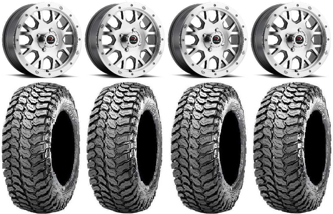 Vision Invader Machined 14" Wheels 32" Liberty Tires Polaris RZR XP ...