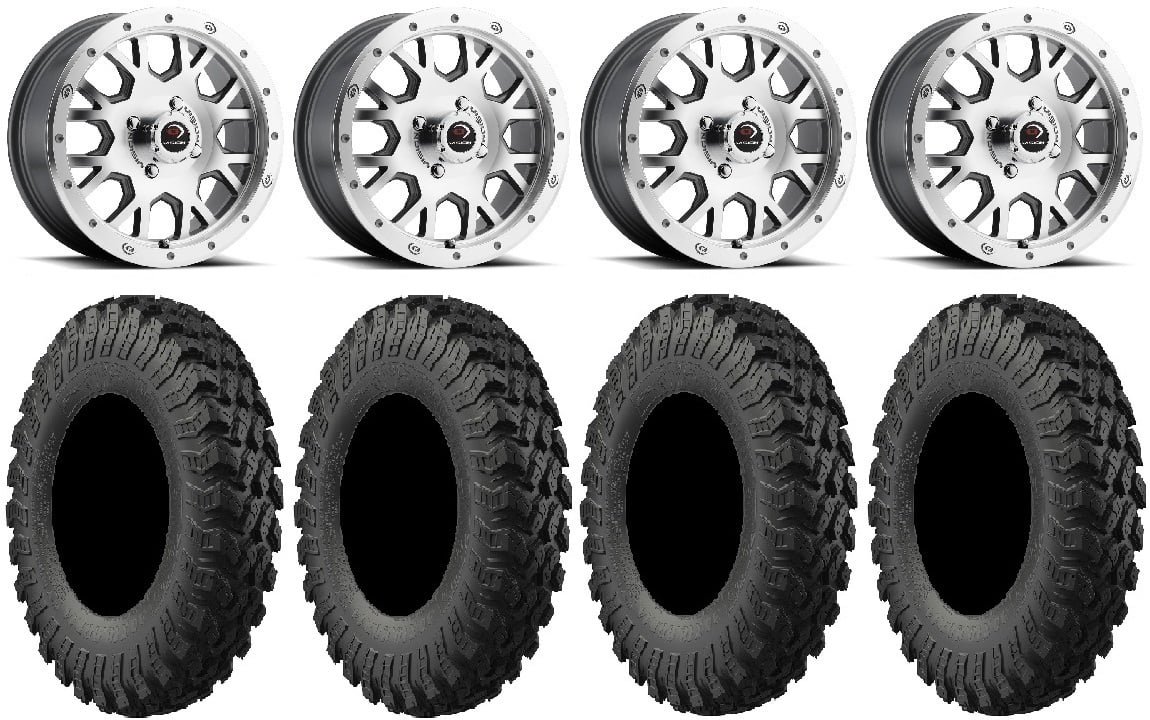 Vision Invader Machined 15" Wheels 32" MotoRally Tires Sportsman RZR ...
