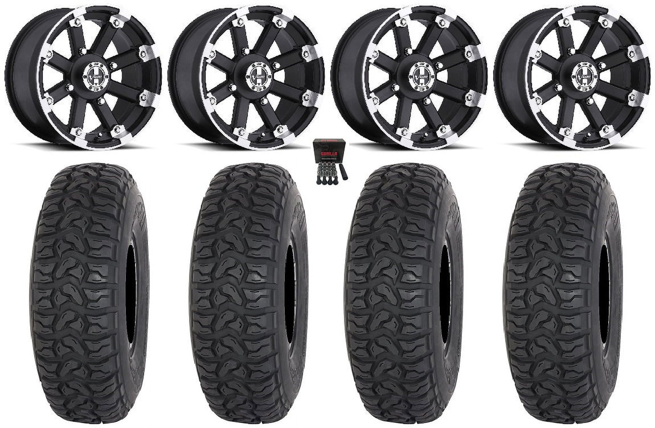 Vision Lockout 14" Wheels Machined 30" Chicane LT Tires Honda Rincon ...