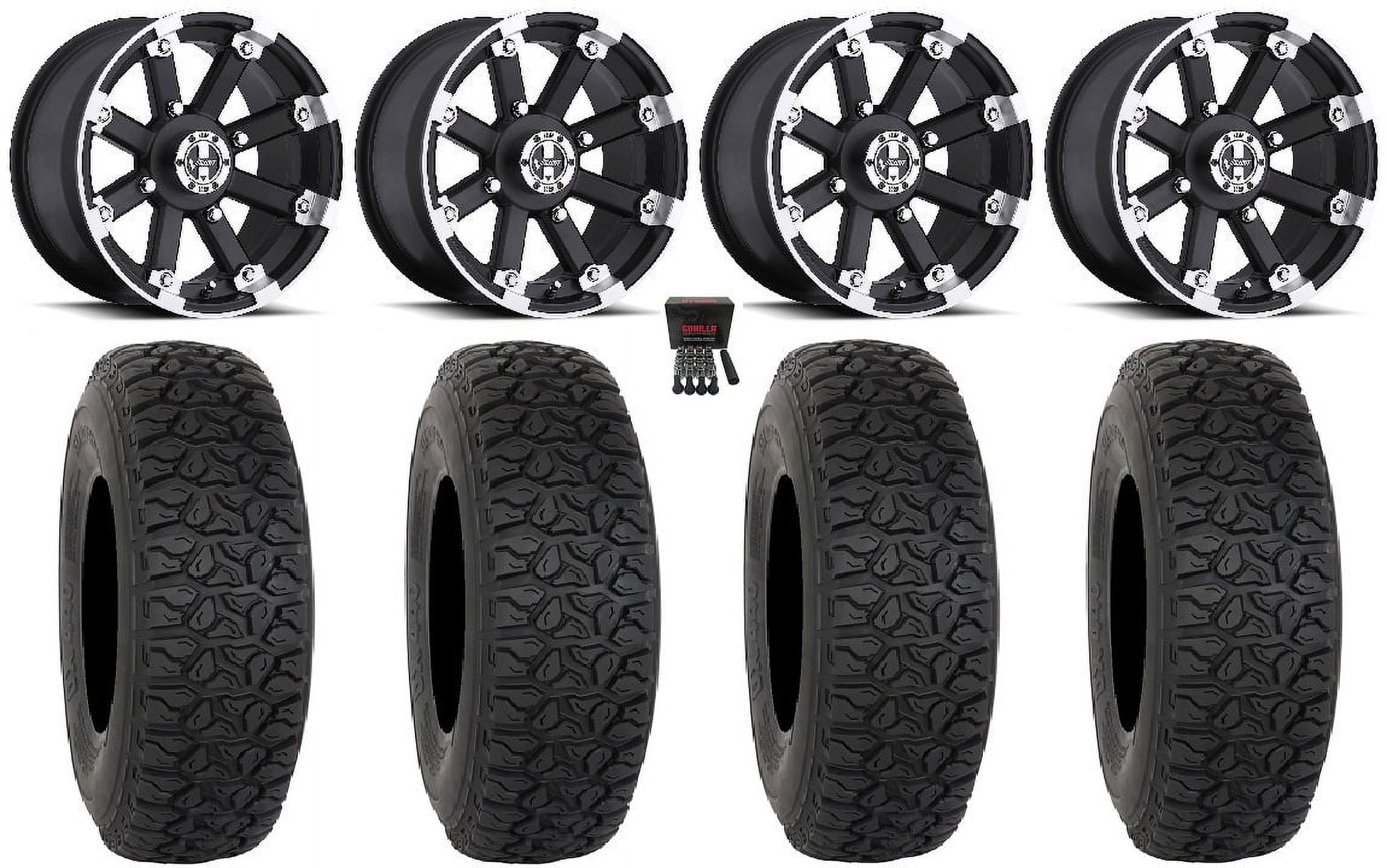 Vision Lockout 15" Wheels Machined 32" DX440 Tires Polaris RZR XP 1000 ...