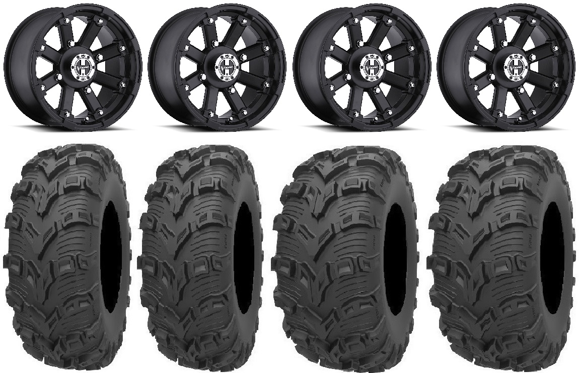Vision Lockout Black 14" Wheels 28" Bear Claw EVO Tires Sportsman 550 ...