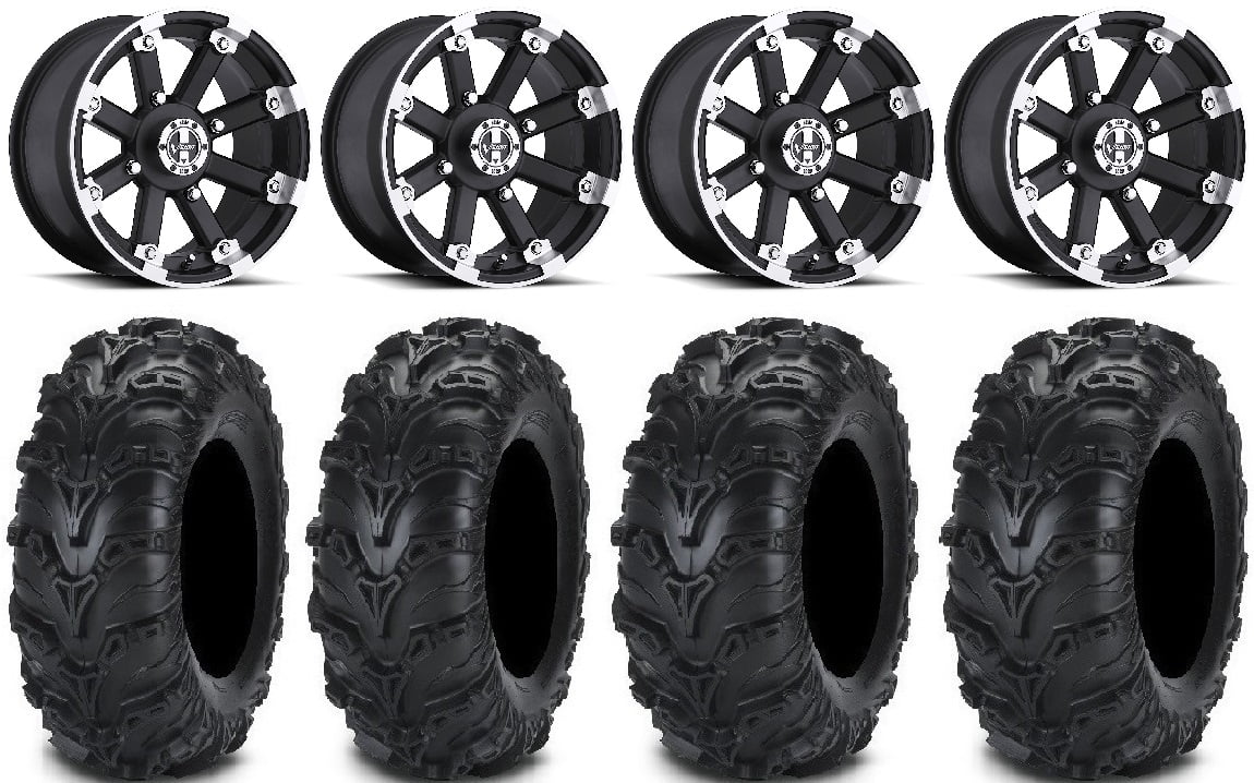 Vision Lockout Machined 14" Wheels 30" Mud Lite II Tires Kawasaki Teryx ...