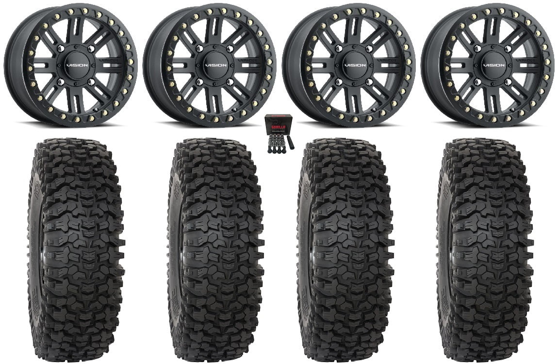 Vision Manx 2 Beadlock 15" Wheels Black 35" RC500 Tires Polaris RZR XP ...
