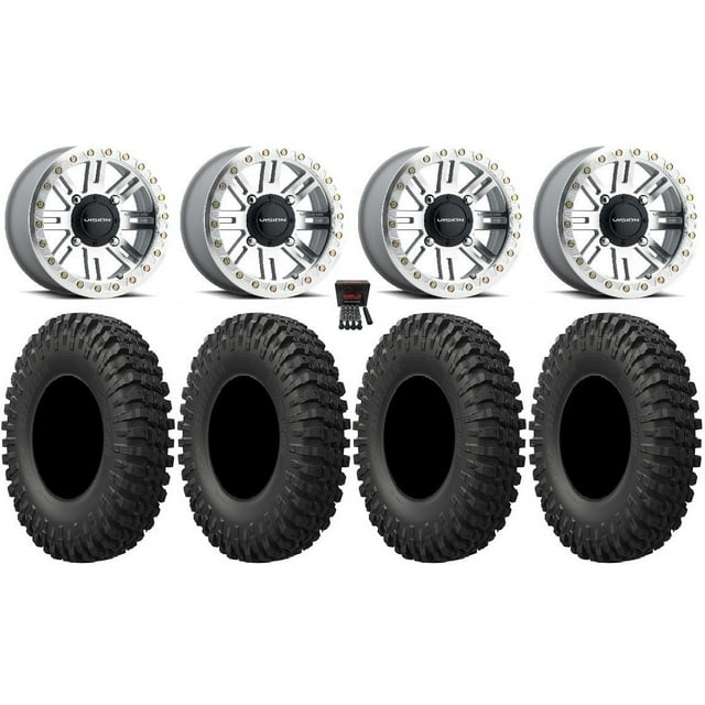 Vision Manx 2 Beadlock 15" Wheels Mh 32" MotoCrusher Tires Kawasaki ...