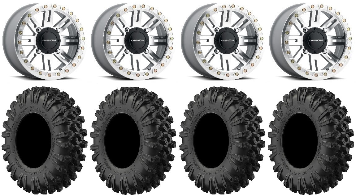 Vision Manx 2 Beadlock Machined 15" Wheels 35" MotoRavage XL Tires Can ...