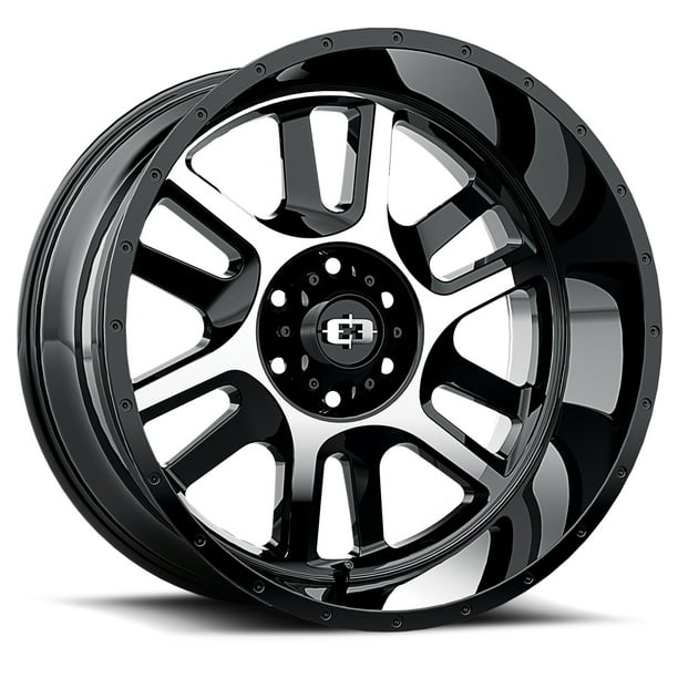 Vision Off-Road Split 20x12 8x180 -51et Gloss Black Machined Face Wheel ...