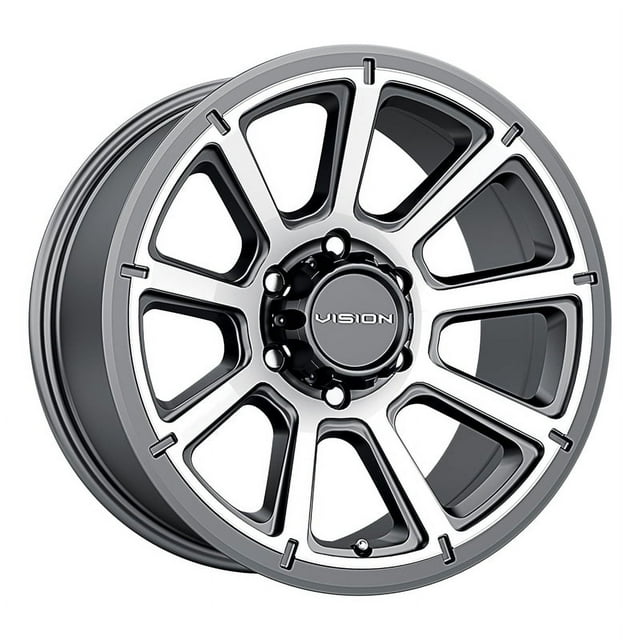 Vision Off-Road Turbine 17x8.5 5x127 -6et Gunmetal Machined Face Wheel ...