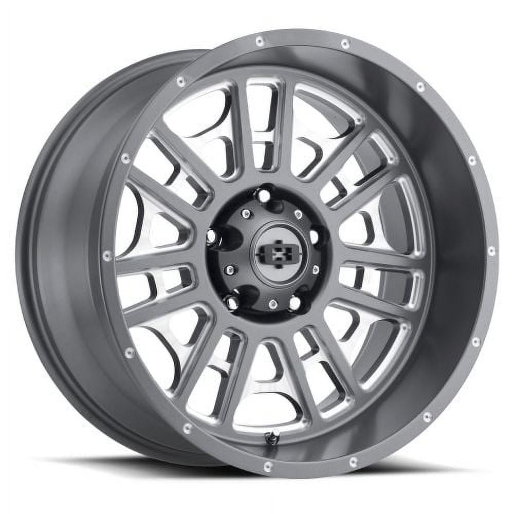 20x9 Vision Off-Road 418 Widow Satin Grey Milled Wheel 8x180 (12mm ...