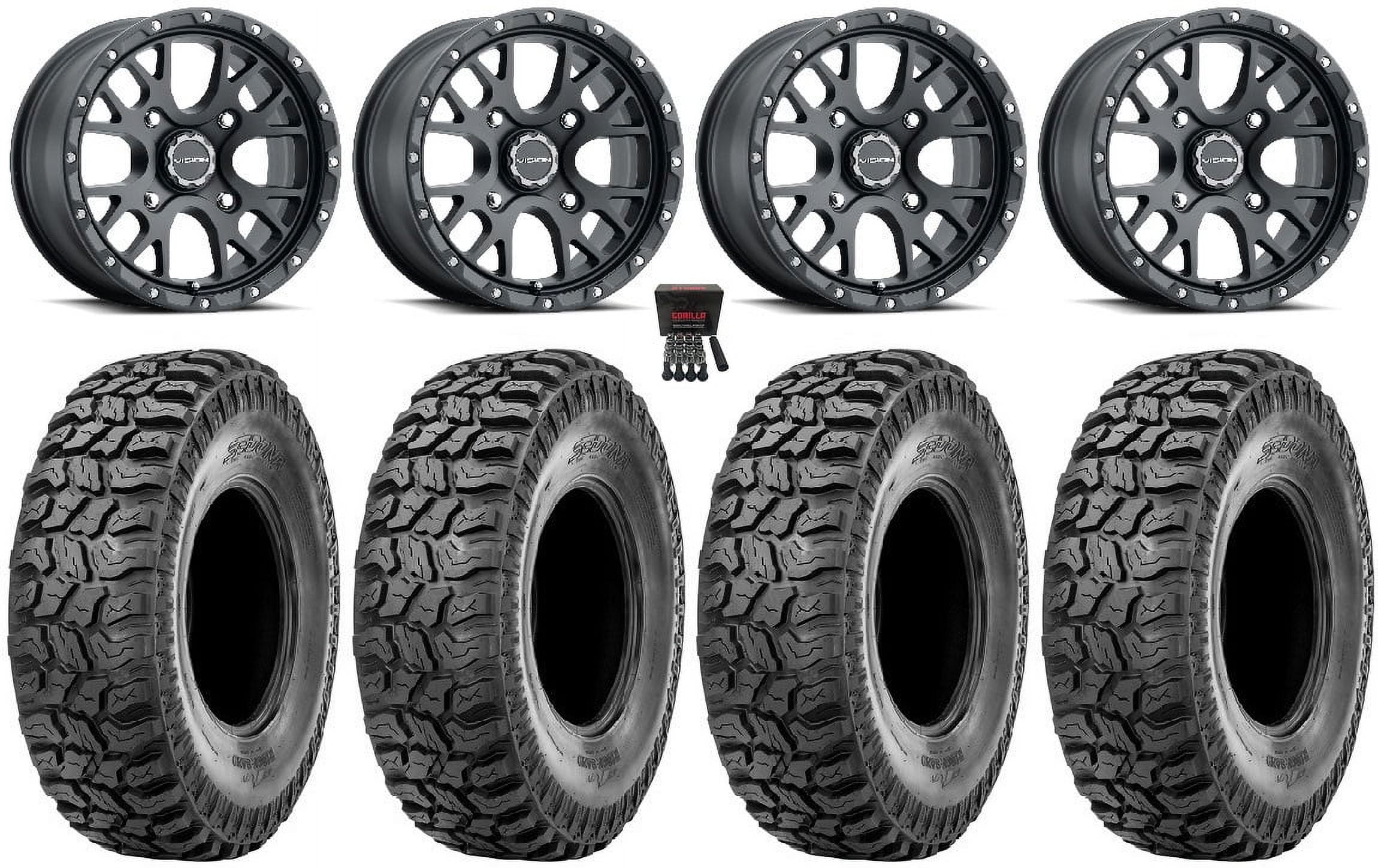Vision Rocker 14" Wheels Black (5+2) 30" Ridge Saw 2.0 Tires Can-Am ...