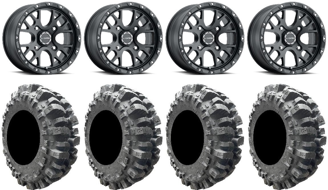 Vision Rocker Black (4+3) 14" Wheels 30" Bogger Tires Yamaha Viking ...