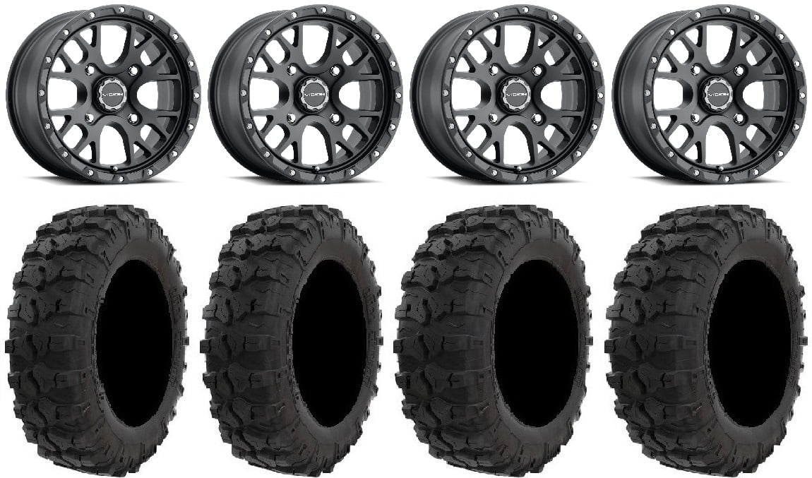 Vision Rocker Black (5+2) 14" Wheels 26" Dual Threat Tires Kawasaki ...