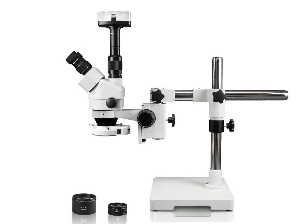 Vision Scientific Trinocular Zoom Stereo Microscope, 10x WF Eyepiece, 3 ...