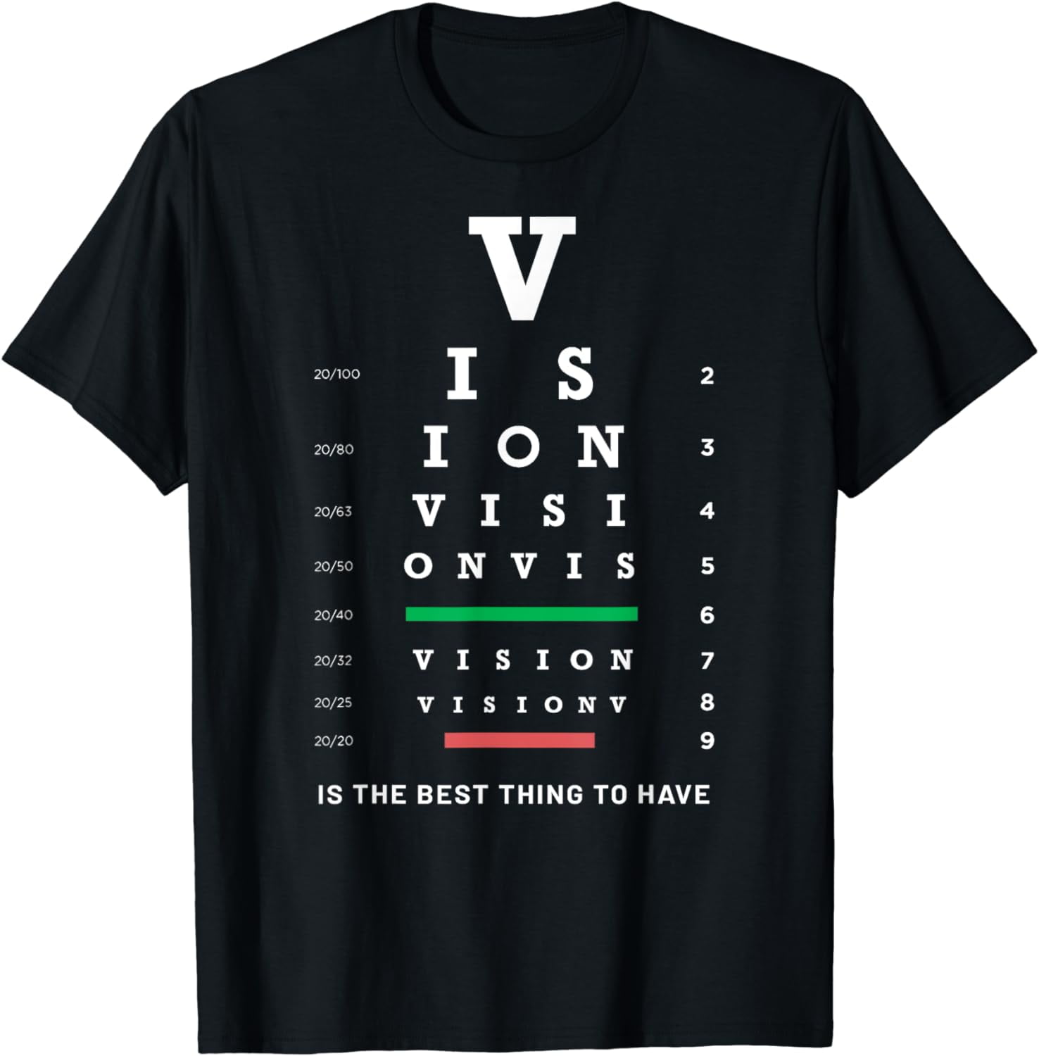 Vision Squad Eye Chart Exam Doctor Optometrist Optometry T-Shirt ...