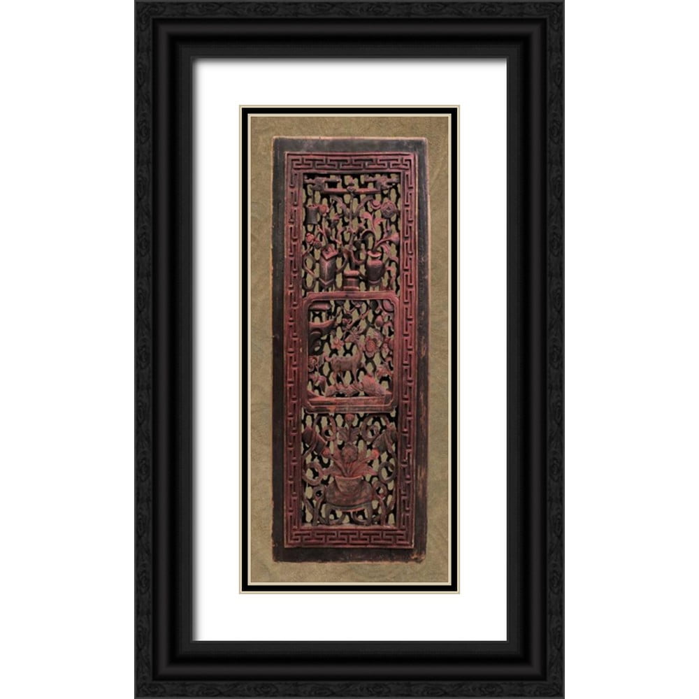 Vision Studio 10x18 Black Ornate Wood Framed with Double Matting Museum ...