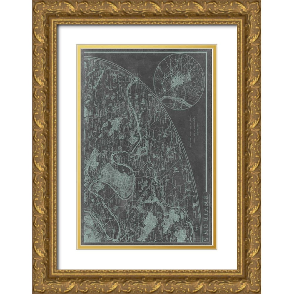 Vision Studio 11x14 Gold Ornate Wood Framed with Double Matting Museum ...