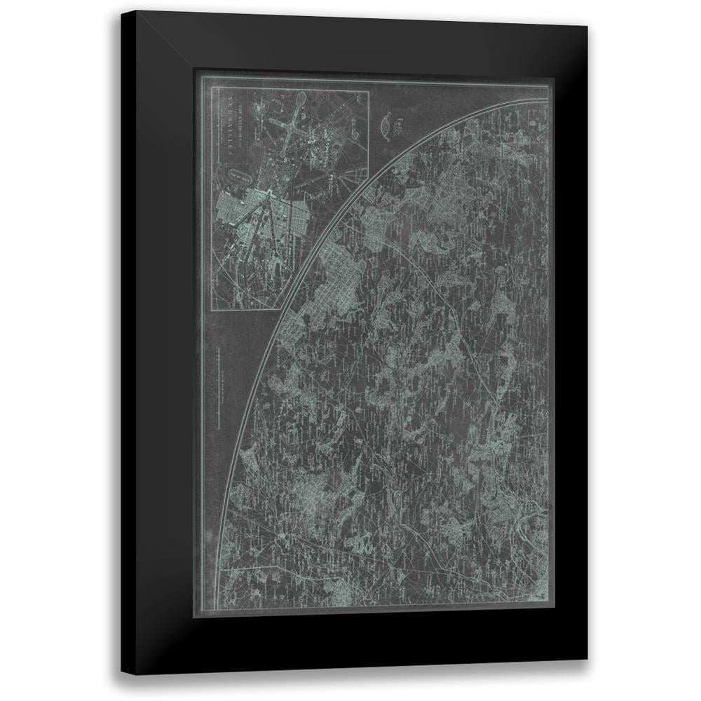 Vision Studio 13x18 Black Modern Framed Museum Art Print Titled - Map ...
