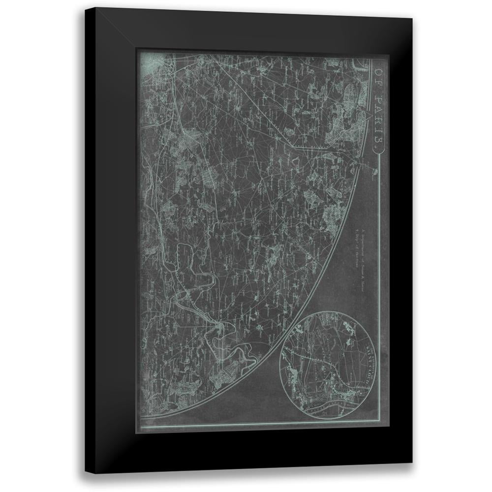 Vision Studio 13x18 Black Modern Framed Museum Art Print Titled - Map ...