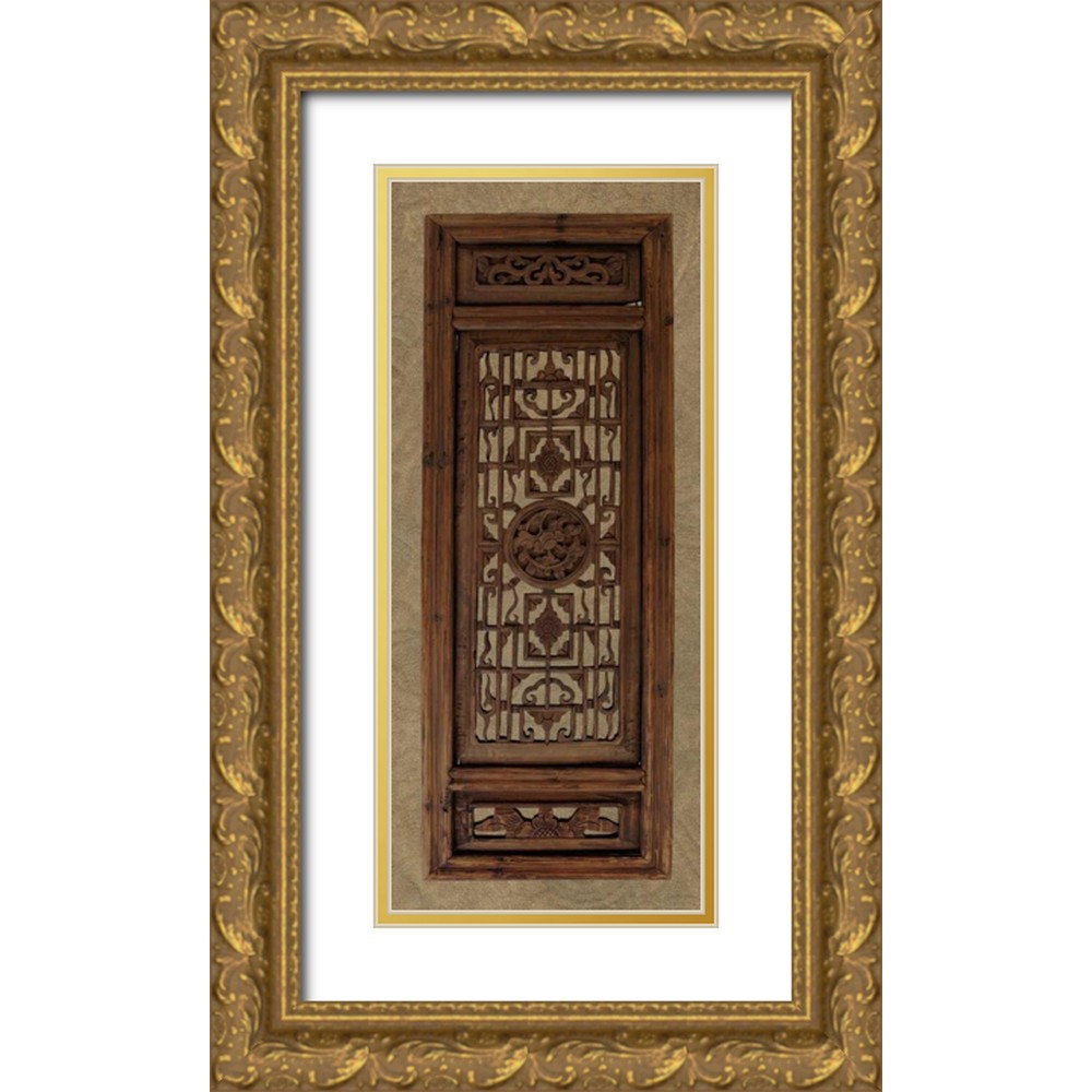 Vision Studio 13x24 Gold Ornate Wood Framed with Double Matting Museum ...